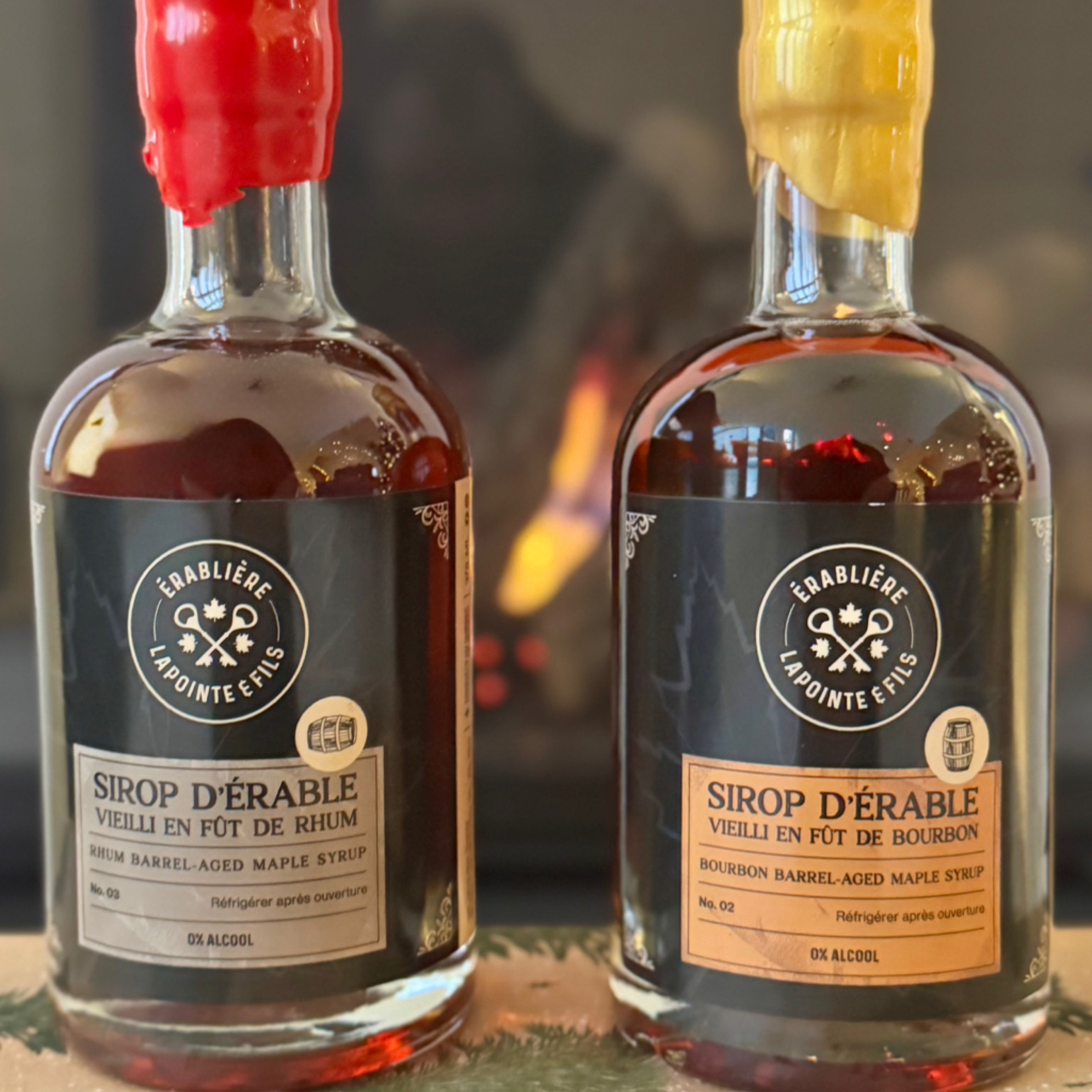 Duo de bouteilles de notre fameux sirop d’érable vieilli en fût de ...